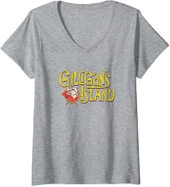 Amazon.com: Womens Gilligan's Island Logo V-Neck T-Shirt: Clothing