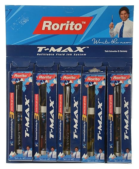 Rorito 'T-Max' Gel Ink Rollerball Pens Black Pack of - 10 Pens: Amazon ...