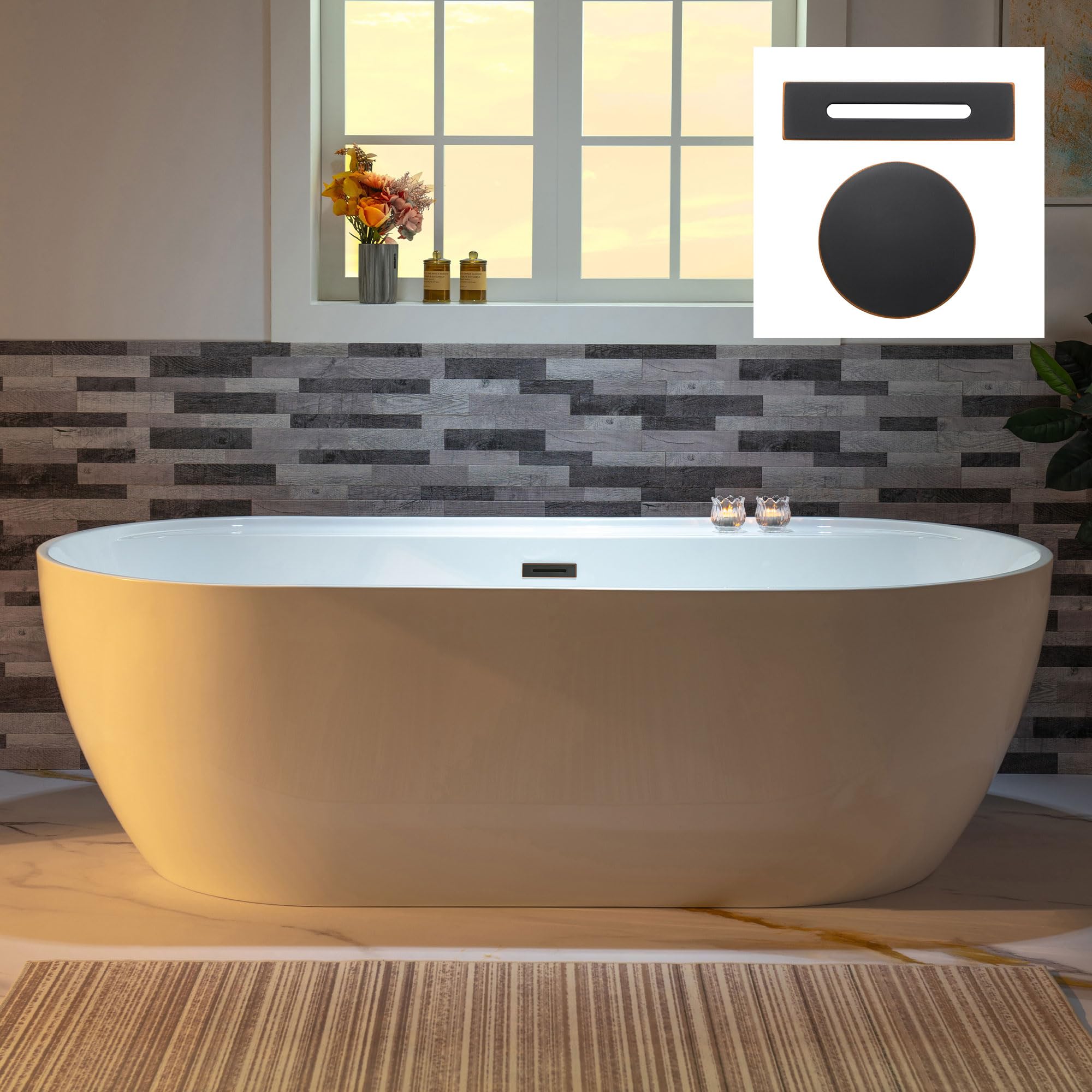 Woodbridge 72 Acrylic Freestanding Bathtub Contemporary Soaking White