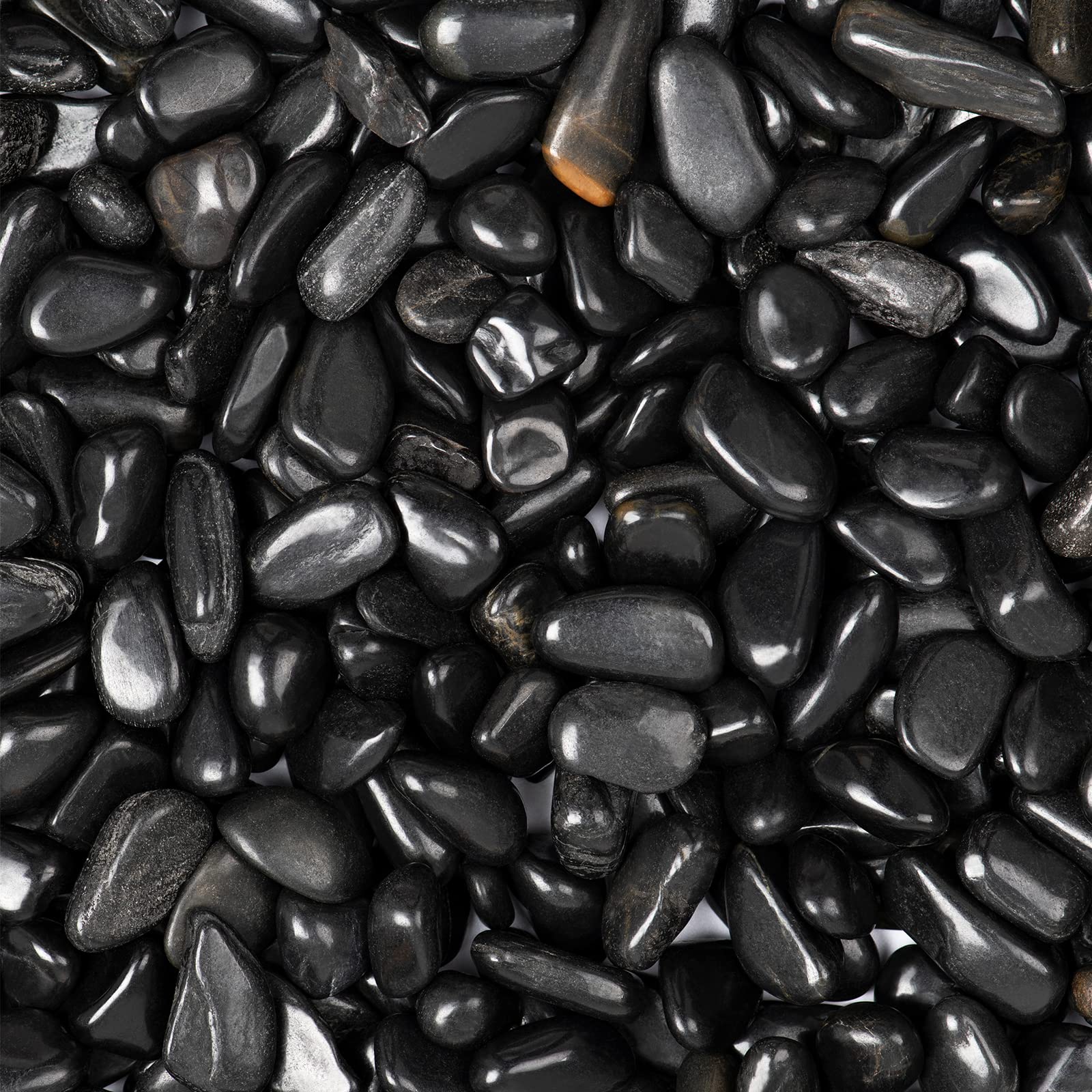 Ausluru 5lbs Natural River Rocks, High-Polished Black Pebbles for ...
