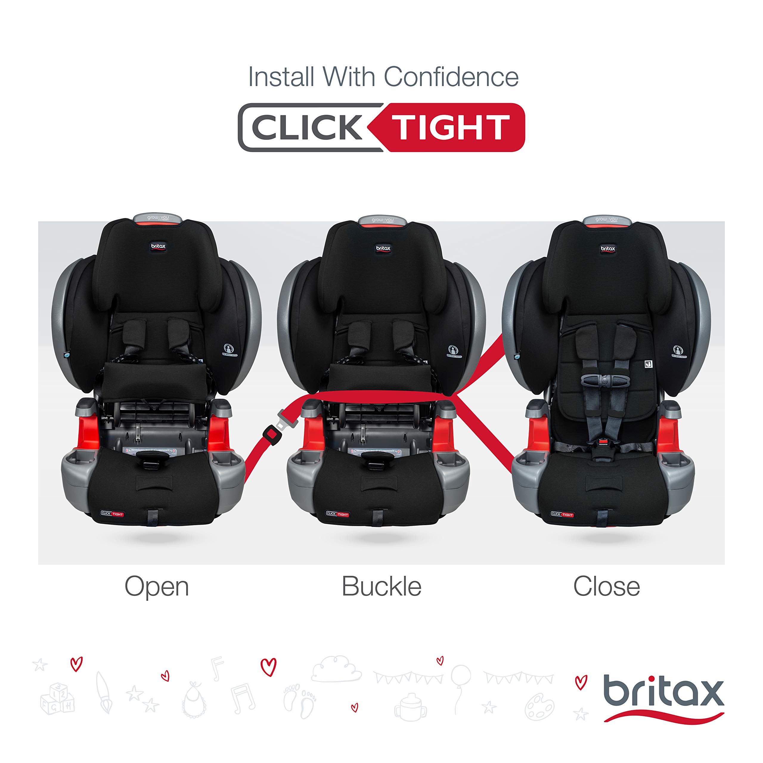 Britax Grow with You ClickTight Plus Harness-2-Booster Car Seat - 3 ...