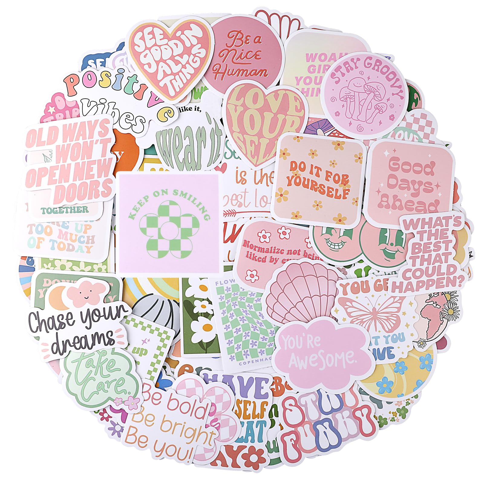 Mua Pack of 100 Danish Pastel Stickers Colourful Cute Aesthetic ...