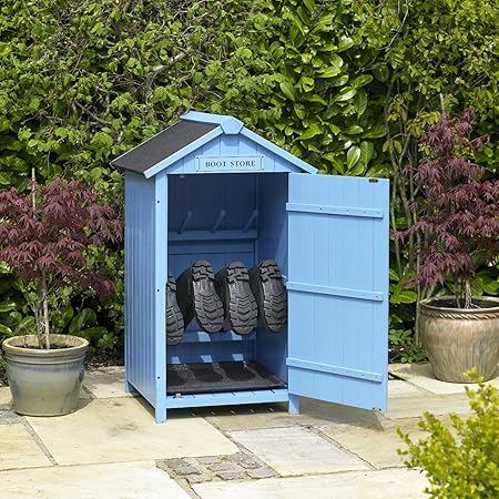 Kingfisher SHEDBOOT Outdoor Wooden Boot Store Shed, Transparent, One ...