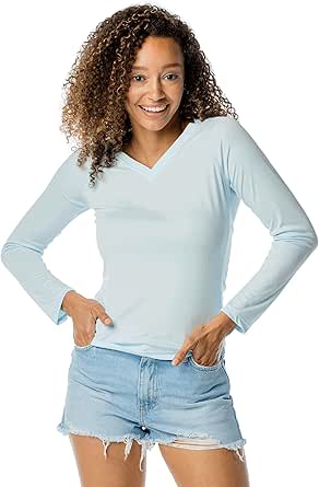 Vapor Apparel Women's V-Neck UPF 50+ Sun Protection Outdoor Performance Long Sleeve T-Shirt at ...