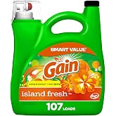Amazon.com: Gain + Aroma Boost Liquid Laundry Detergent, Island Fresh ...