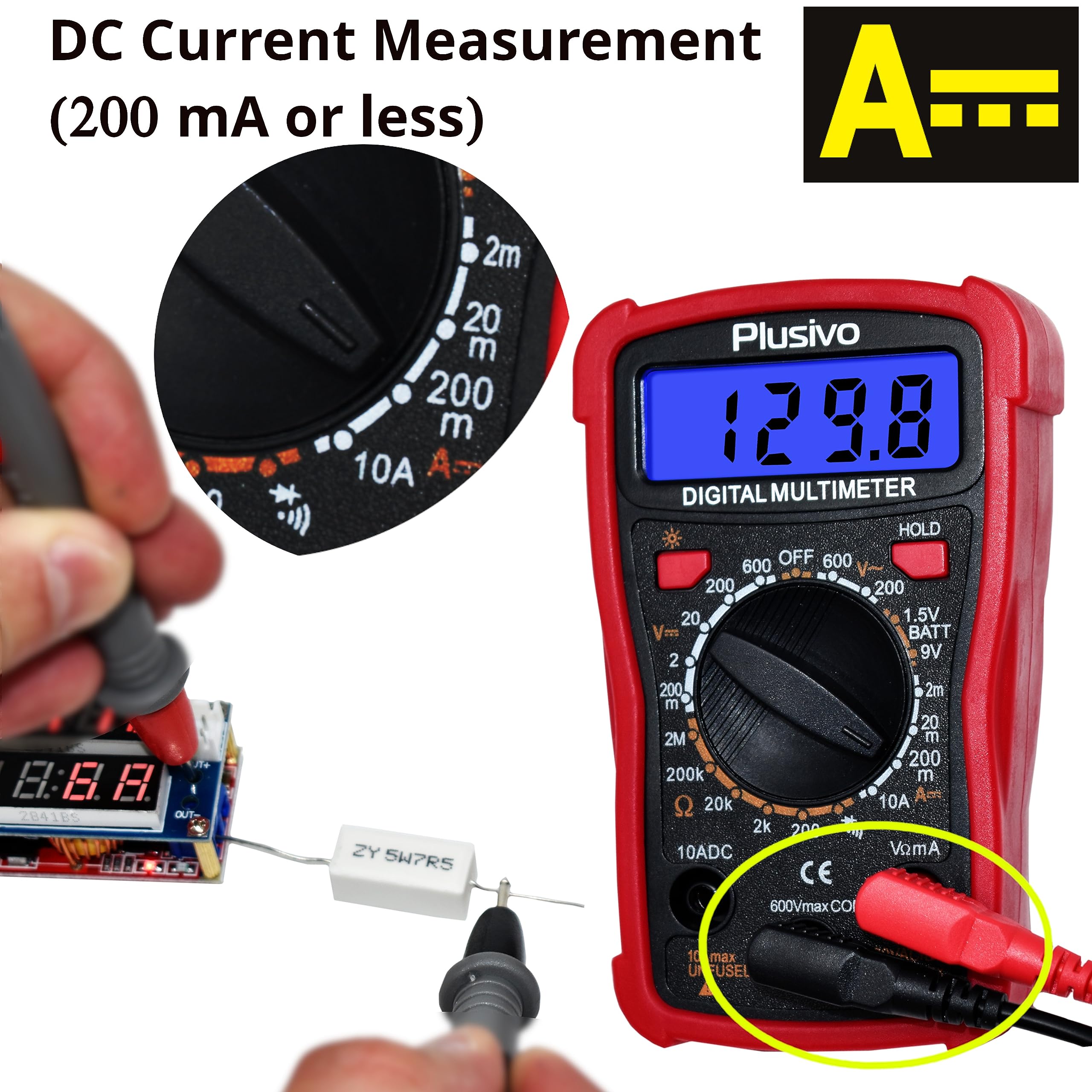 Mua Plusivo Digital Multimeter Tester 2000 Counts AC DC Voltmeter Ohm ...