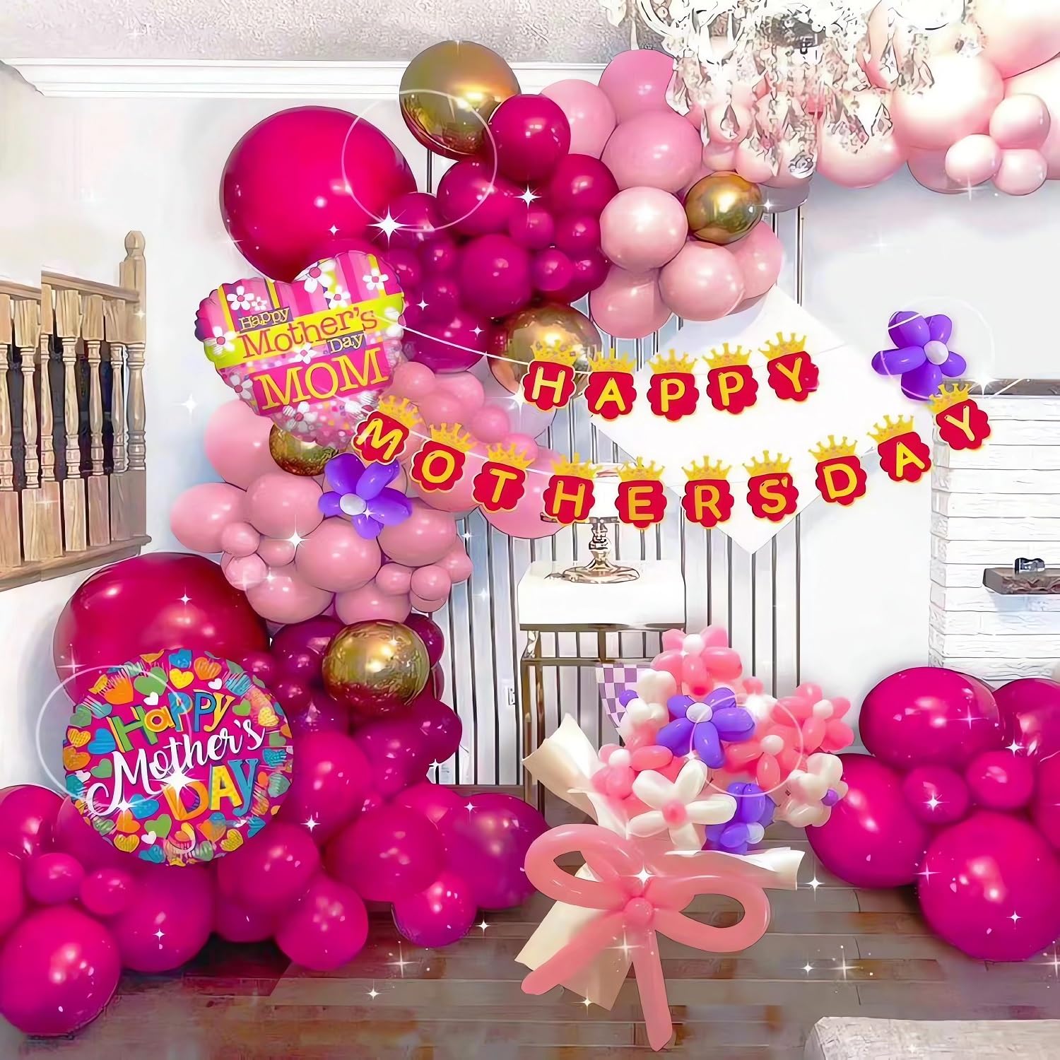 Mother's Day Party Decorations Set, Happy Mother's Day Balloon Garland ...