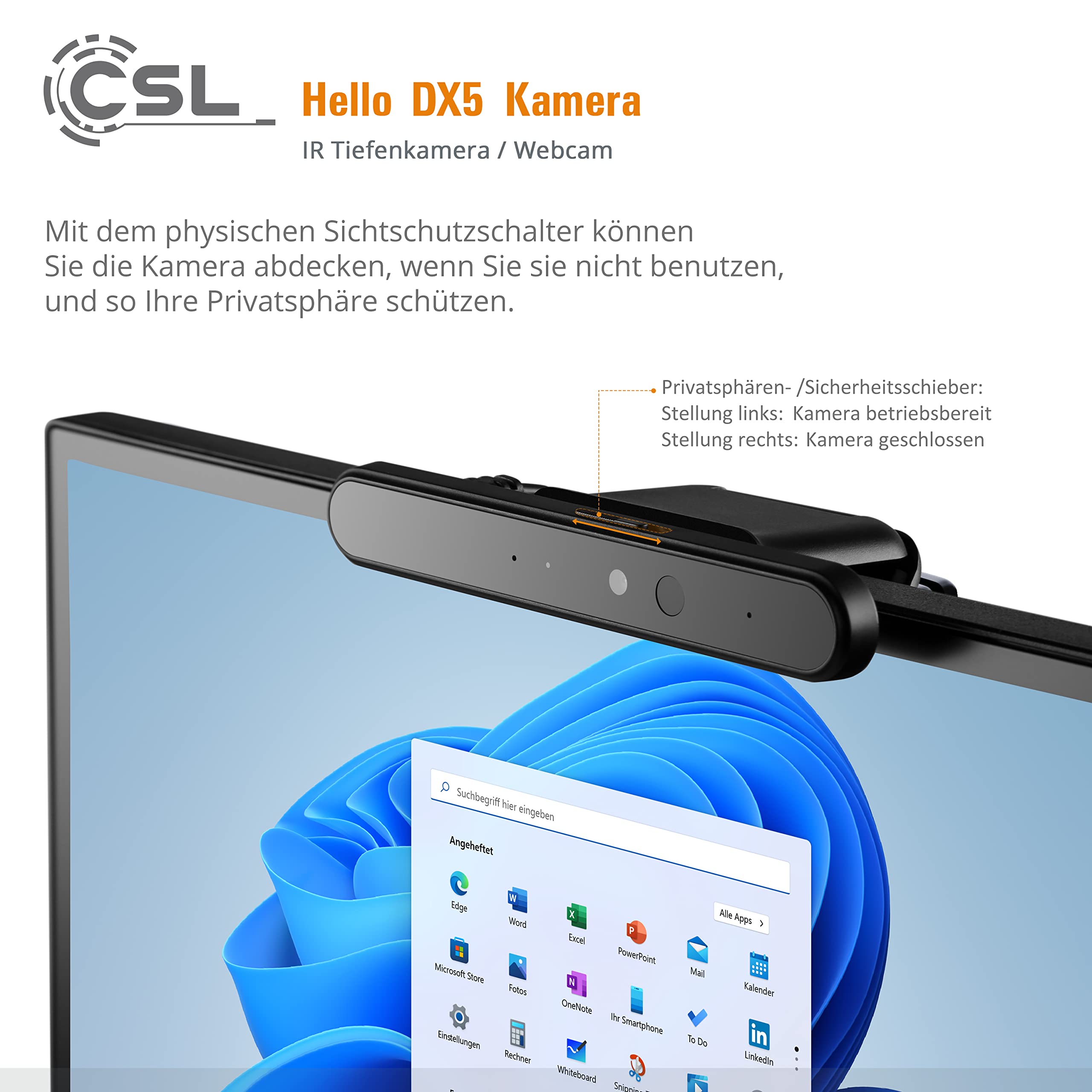 Mua Windows Hello Camera - CSL Hello DX5 RGB Webcam, Infrared Depth ...