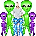 Amazon.com: Seematn 6 Pcs Blow up Alien Inflatable Balloons Giant Alien ...