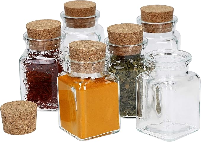 MamboCat - Juego de tarros de Especias con tapón de Corcho I Cristal ...