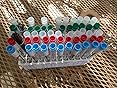 60 Tube - 16x150mm Clear Plastic Test Tube Set with Caps and Rack ...