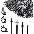 Amazon.com: Push Mount Cable Zip Tie Automotive Wire Clips 150PCS Car ...