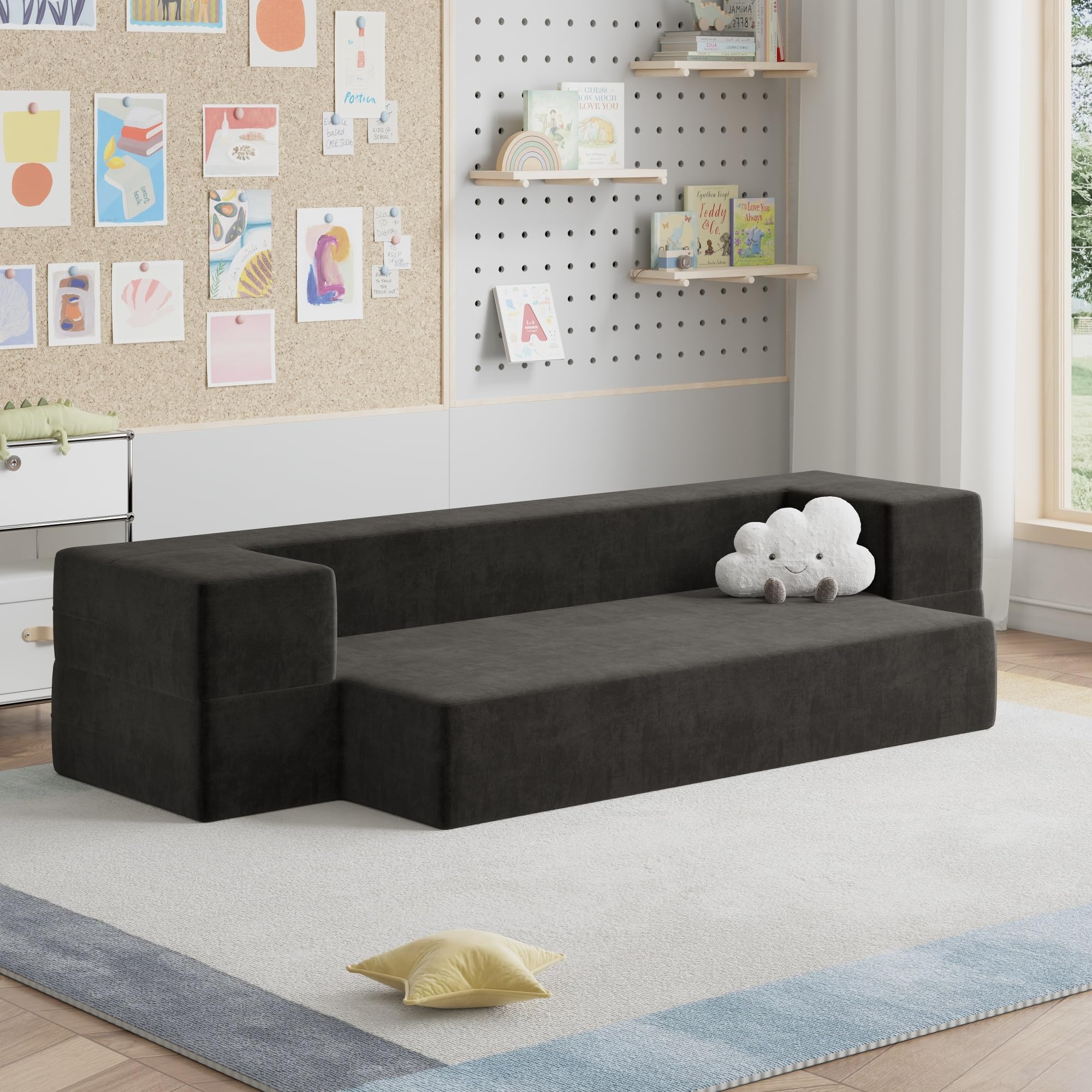 Luoxiao Folding Sofa Bed 2-in-1 Convertible Twin Sleeper Sofa Futon ...