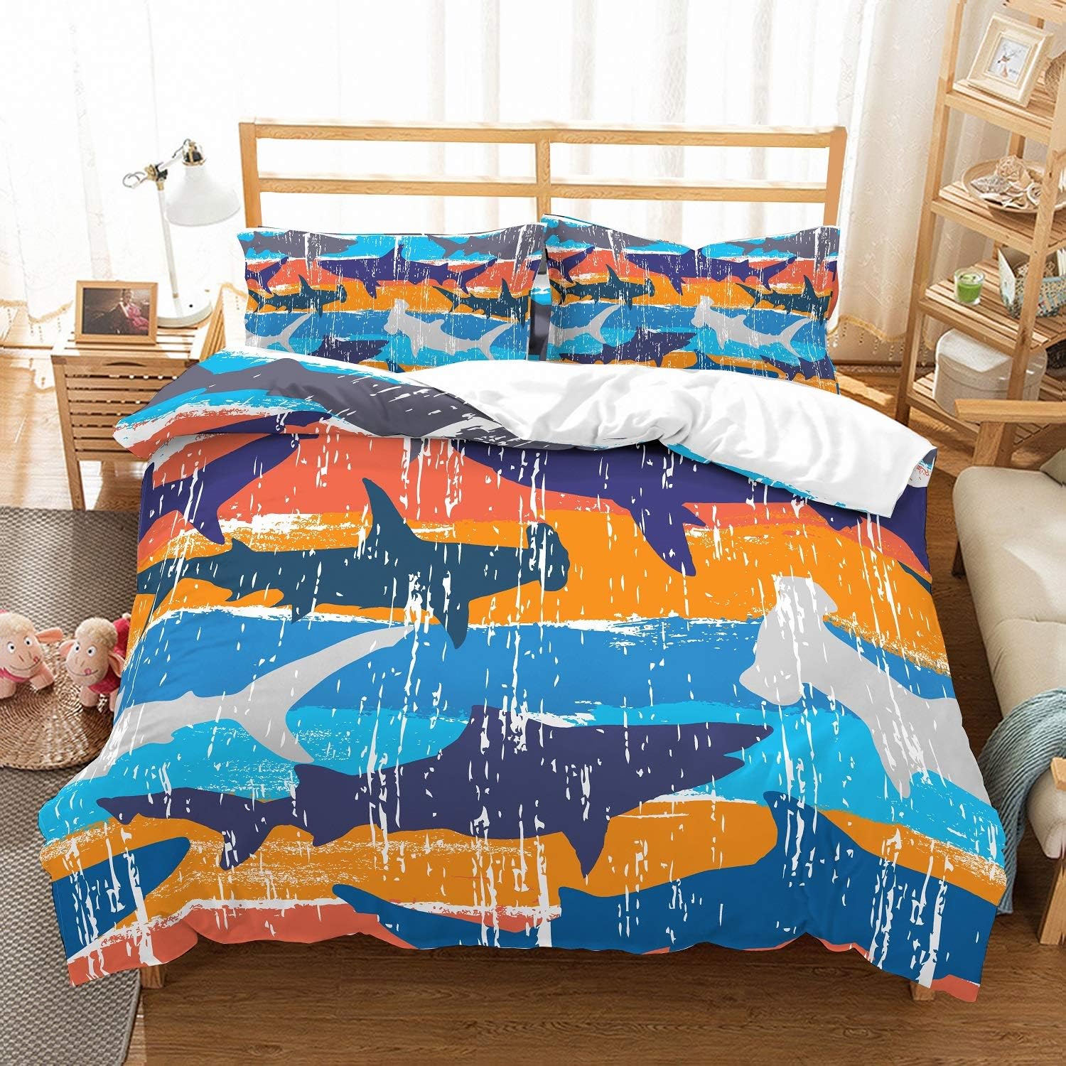 Amazon.com: APJJQ Christmas Various Sharks Bedding Set for Boys 3D ...