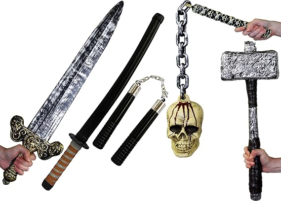 ADULTS BIG SKULL - SKULL FLAIL/SKULL MACE/SKULL MORNING STAR WITH ...