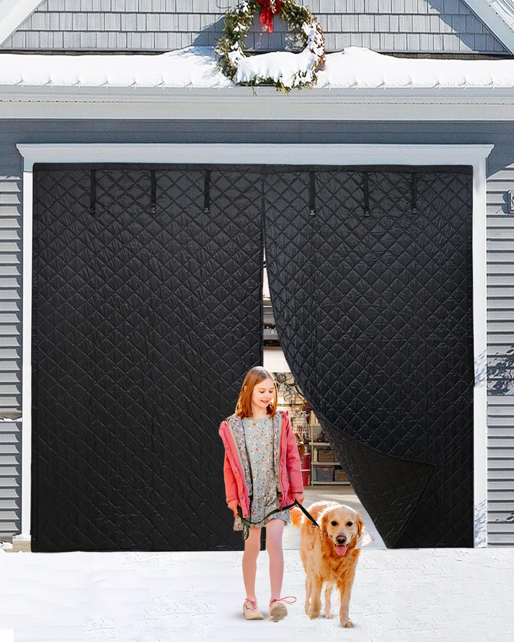 Erfolkerz Magnetic Closure Thick Garage Door Insulation Kit,9'* 7 ...