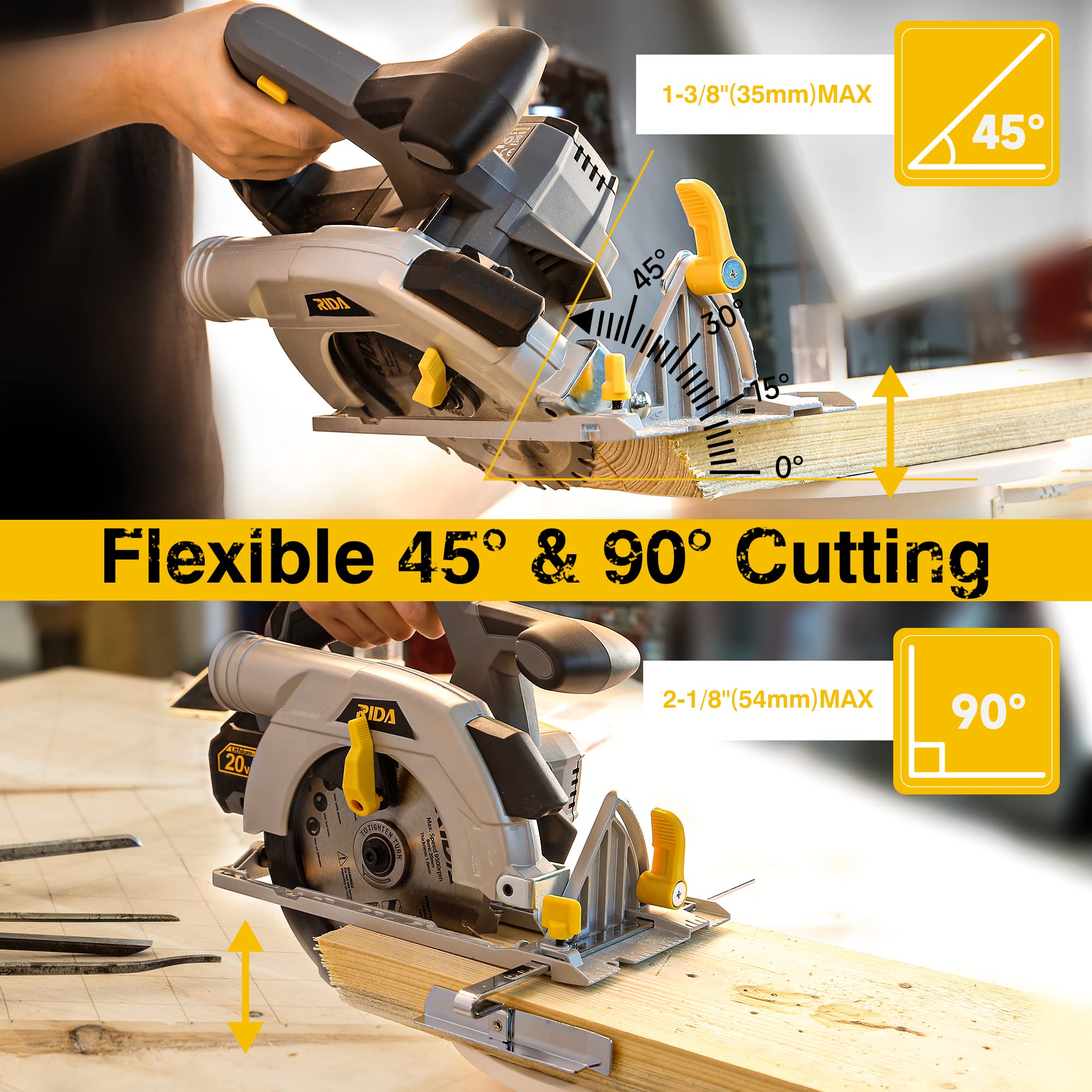 Mua RIDA Cordless Brushless Circular Saw 20V 6-1/2'' Handle Circular ...