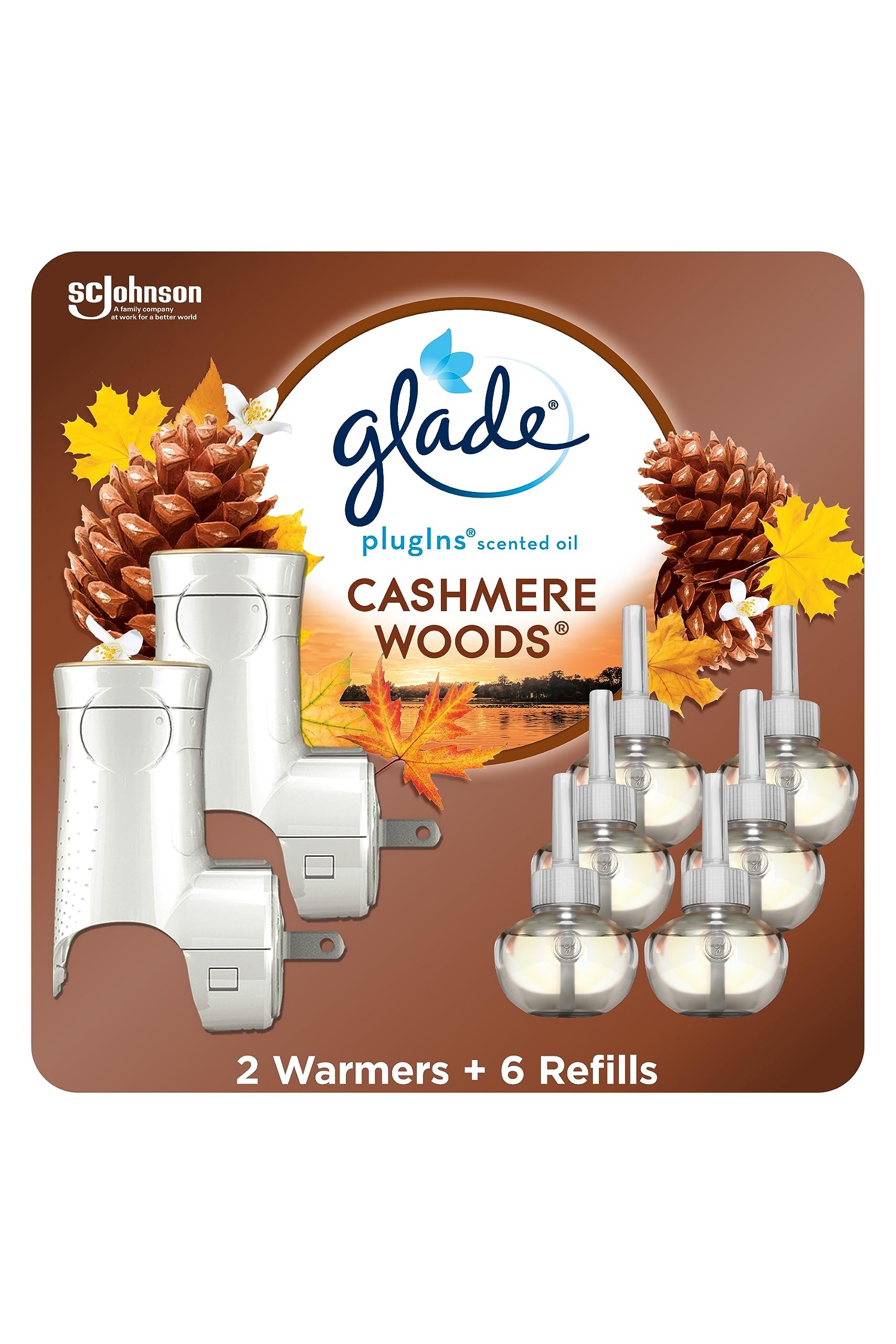Glade PlugIns Scented Oil 2 Warmers + 6 Refills, Air Freshener ...