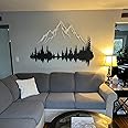 Amazon.com: Mountain and Forest Metal Wall Art, Wall Mounted Mountain ...