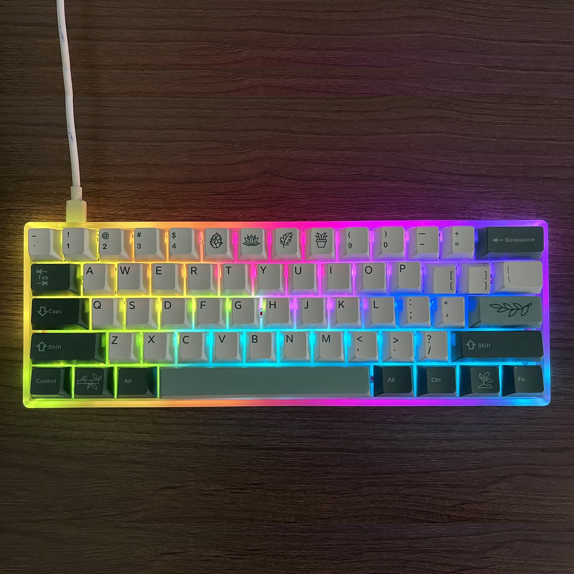 Mua 61-Key PBT Cherry Profile Keycaps 60 Percent Dye-sub with 6.25U ...