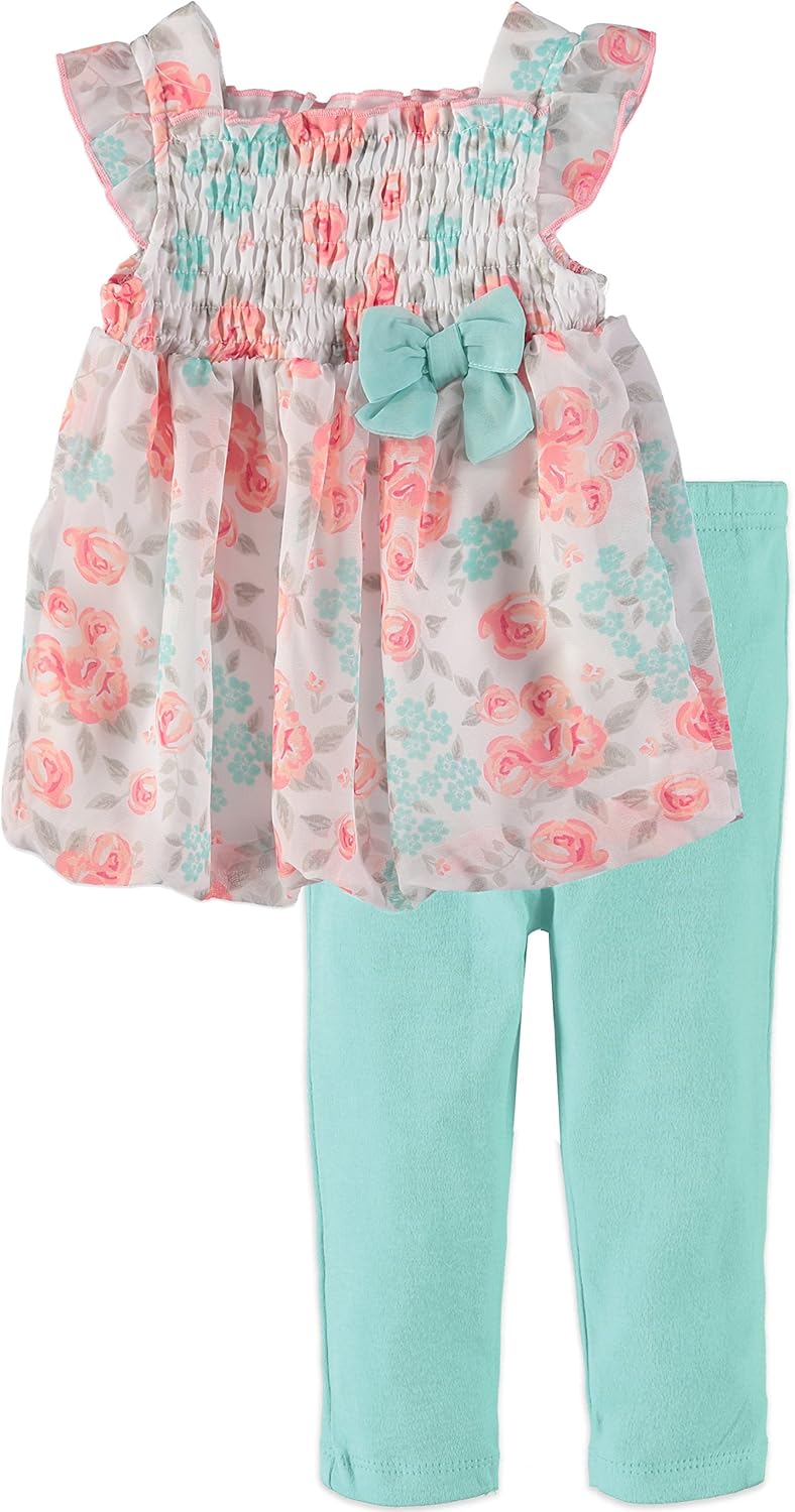 Buy Bon Bebe Baby Girls' 2 Piece Flutter Sleeve Chiffon Bubble Dress ...