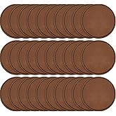 Amazon.com: Dunzy 30 Pcs Blank Leather Hat Patches with Adhesive Round Laserable Leatherette ...