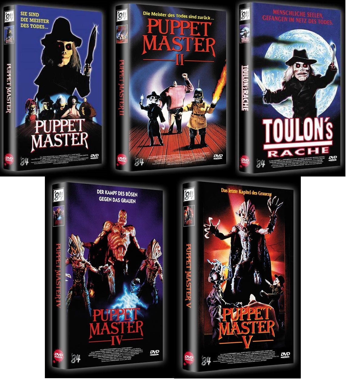 Puppet Master Collection Teil 1-5 84`Entertainment Hartboxen+Mediabook ...