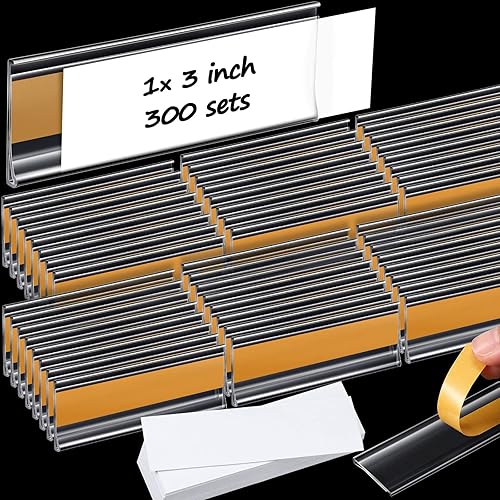 Yexiya 300 Pieces 3 x 1 Inch Self Adhesive Label Holders with Paper ...
