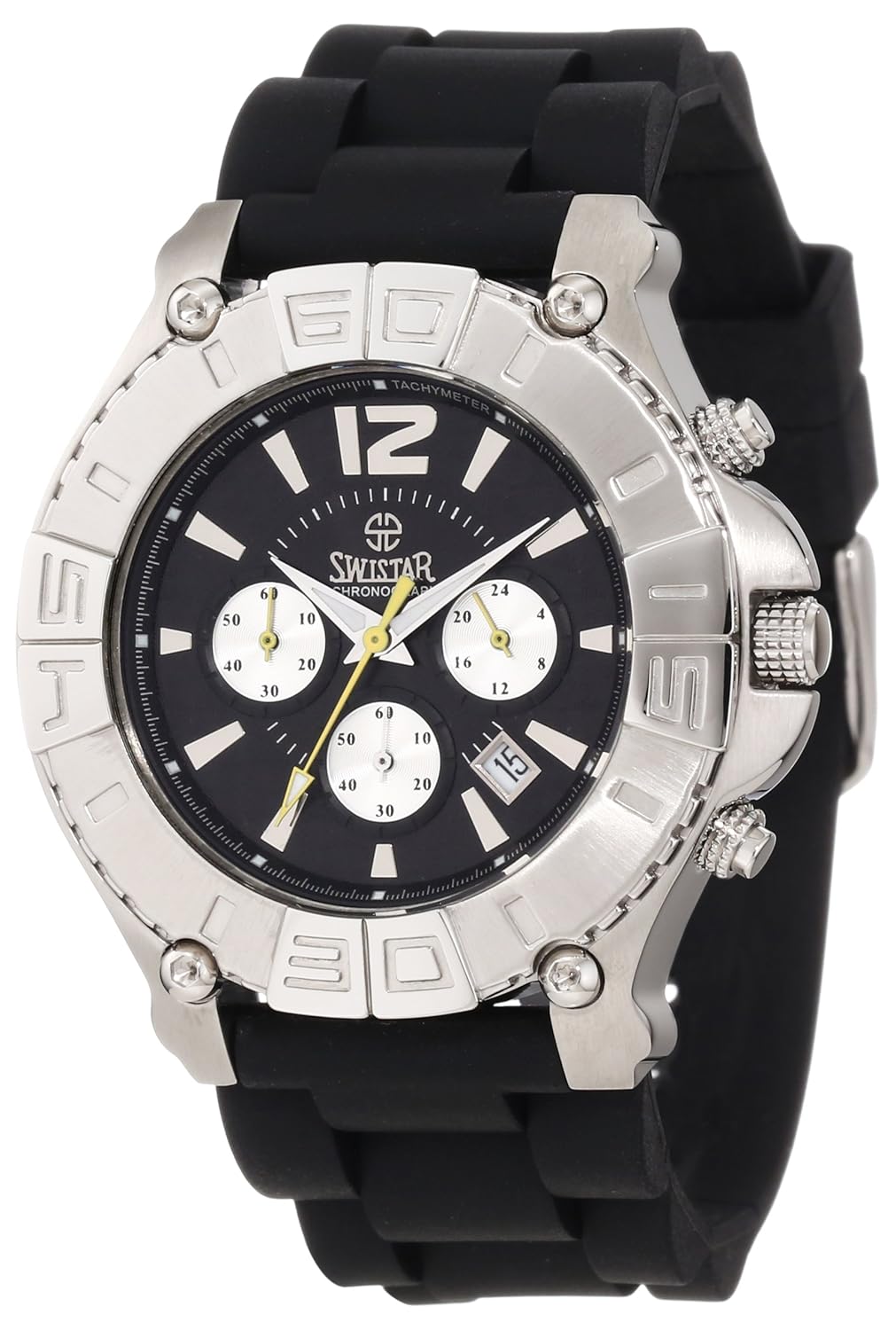 Buy Swistar Men's 3296-5M Swiss Quartz Stainless Steel Dress Watch ...