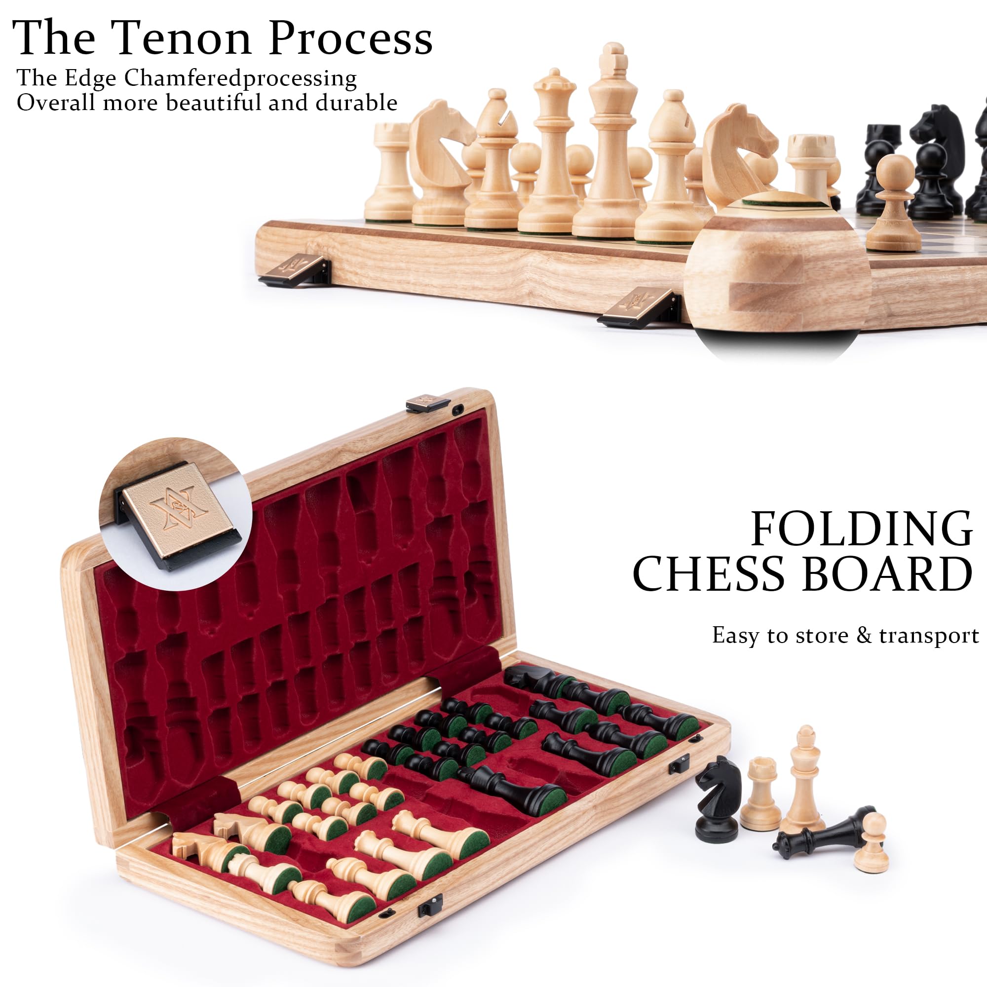 Mua A&A Premium Natural European Ash Folding Chess Set, w/ 15" Board ...