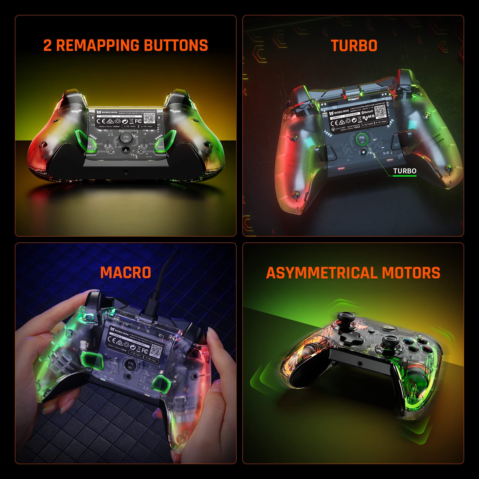 Mua BIGBIG WON Wired Controller, Rainbow Lite PC Controllers for Gaming ...