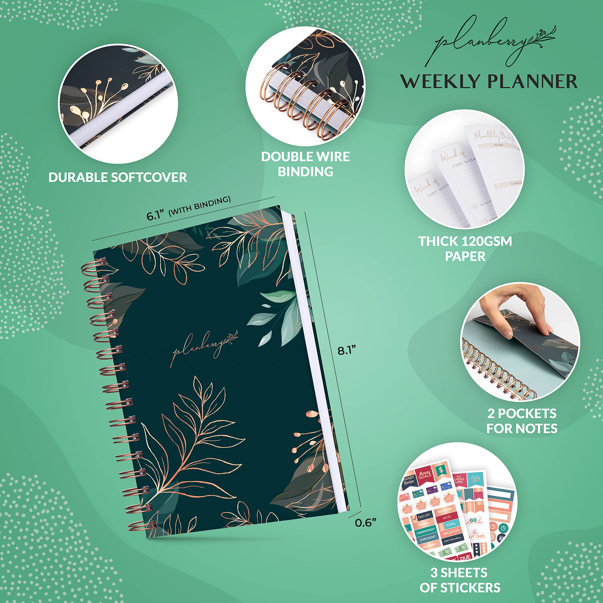Mua PLANBERRY Weekly Planner – Undated Life Organizer & Budget Planner ...