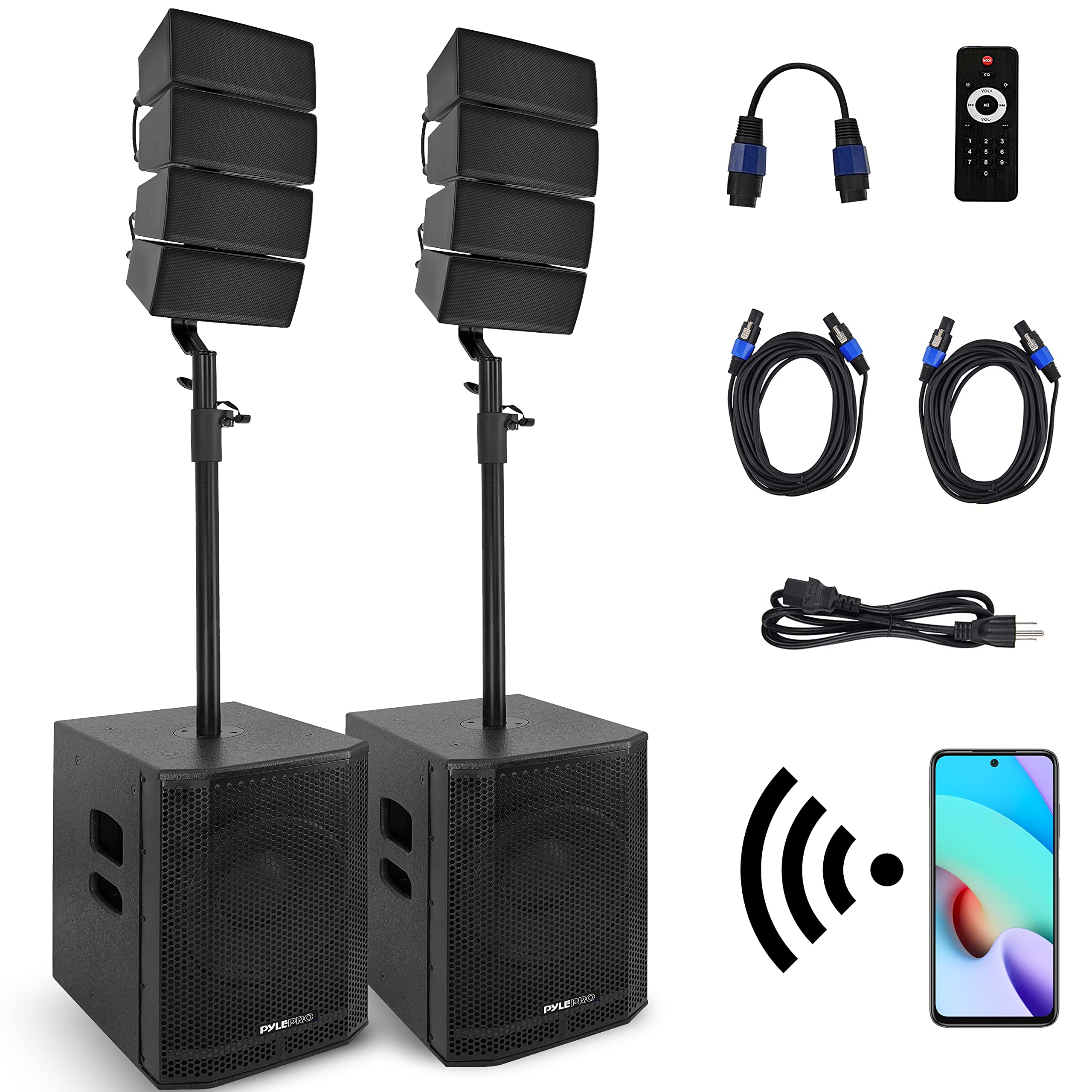 Mua Pyle Line Array PA Speaker System Set - 1320W 3-Way Full Range ...