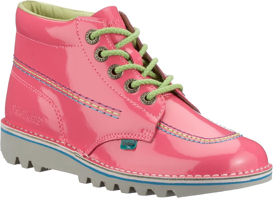 Kickers Women's Kick Hi Rave Pink Patent/Multi Coloured Shoe 36 / UK 3 ...