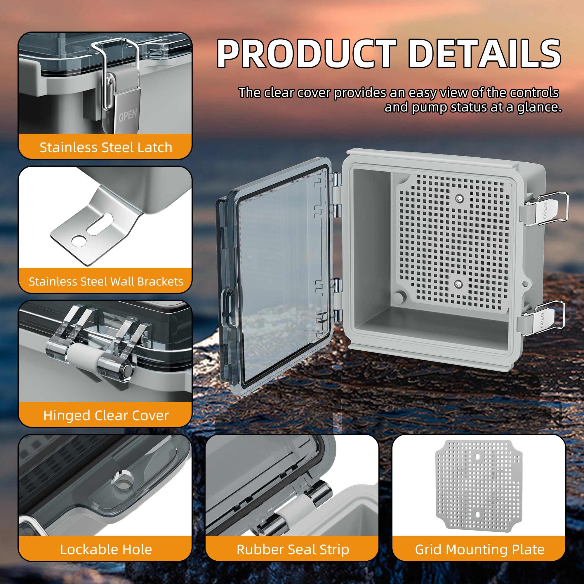 Mua Joinfworld 6x6x4 Outdoor Electrical Box Weatherproof Junction Box ...