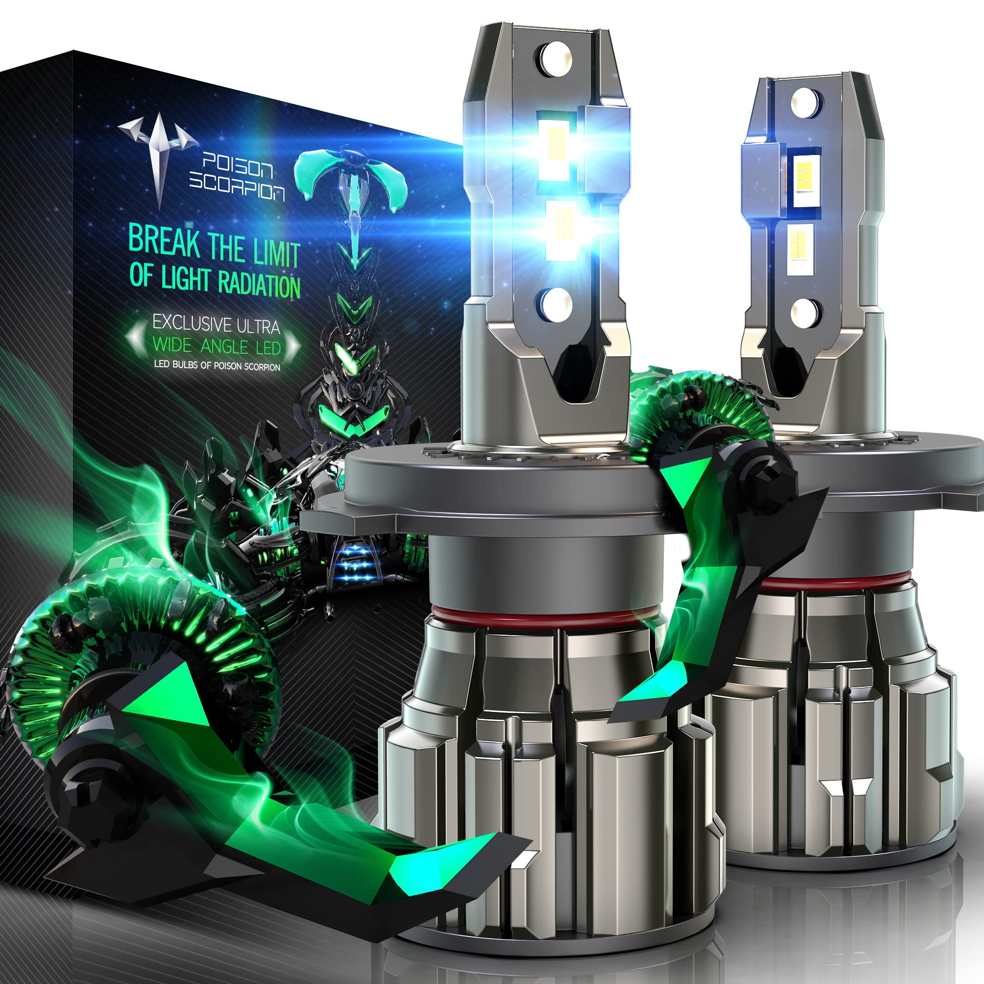 Mua POISON SCORPION 9003/H4 LED Bulbs,16000LM 6500K 400% Bright H4 Fog ...