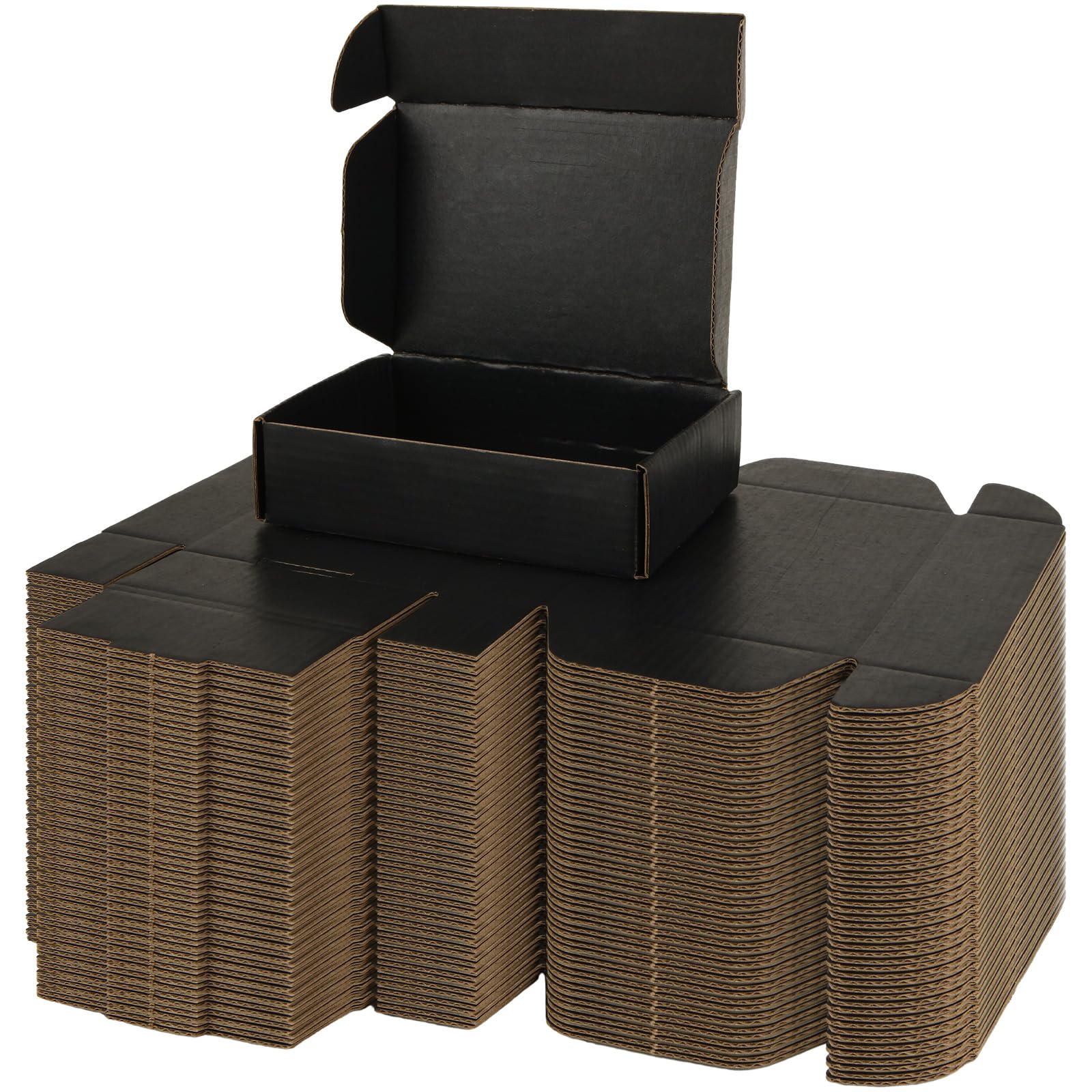 APACALI 50 Pack Black Shipping Boxes 6x4x2 Inch Small Corrugated Box ...