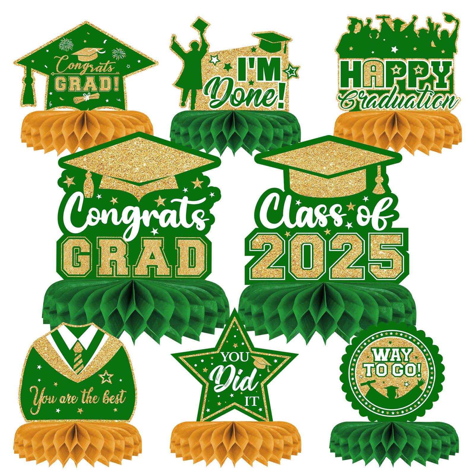 8 Pieces Class of 2025 Graduation Table Decorations - 2025 Congrats ...