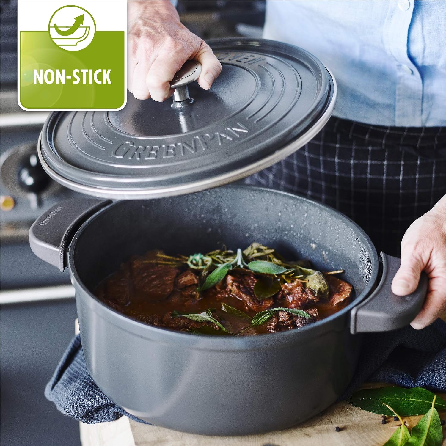 GreenPan Featherweights Dutch Oven, Cast Iron Casserole Dish with Lid ...