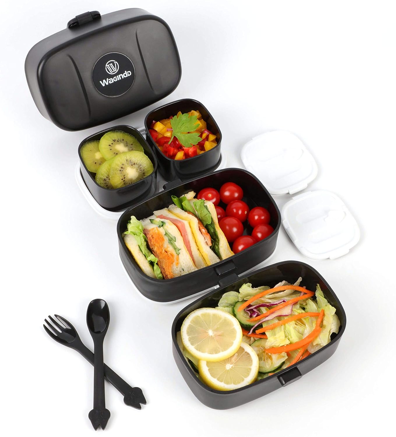 Bento Box – Leak-Proof Stacking Lunch Boxes with 4 Compartments – BPA ...