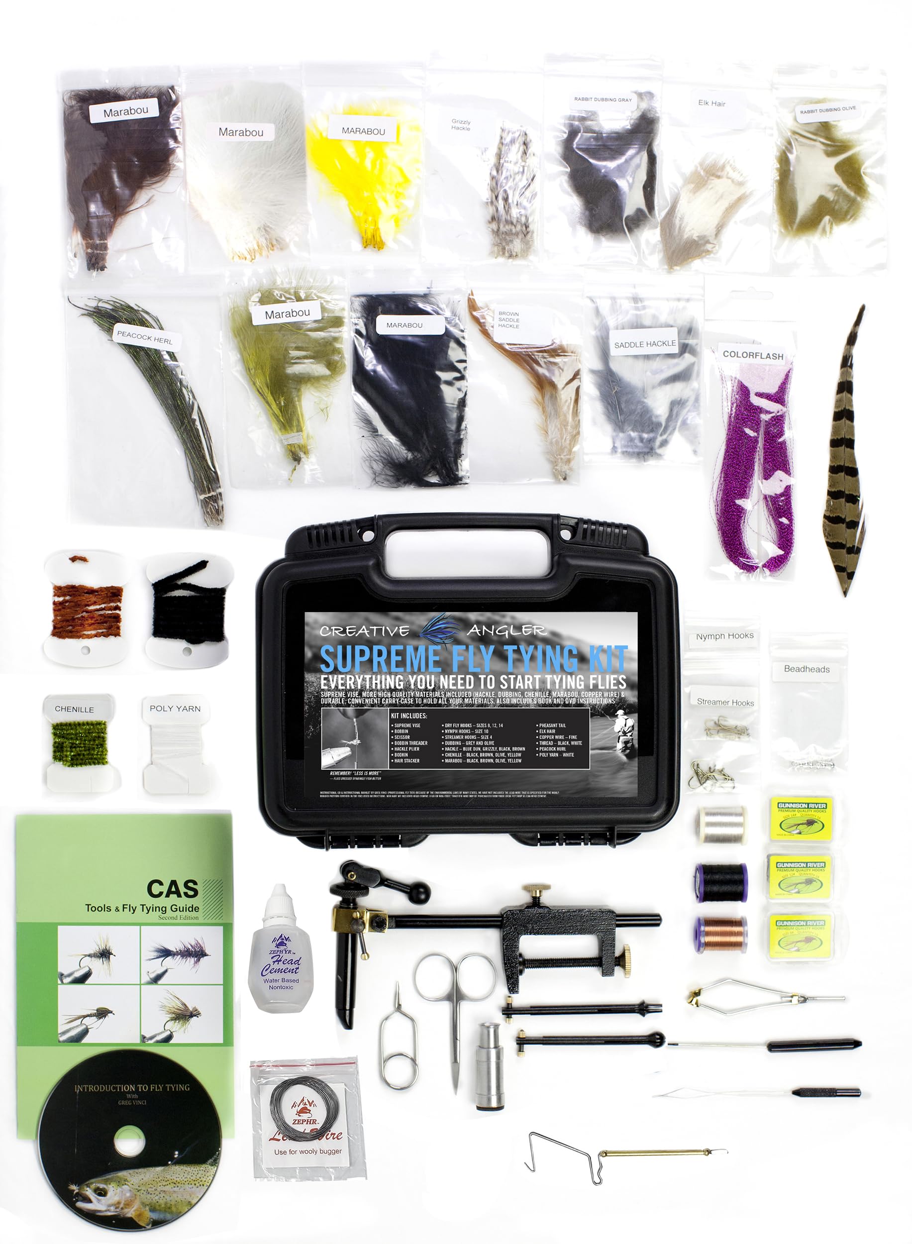 Jig Tying Kit Complete - Includes Vise, Tools & Feathers (Beginner To ...