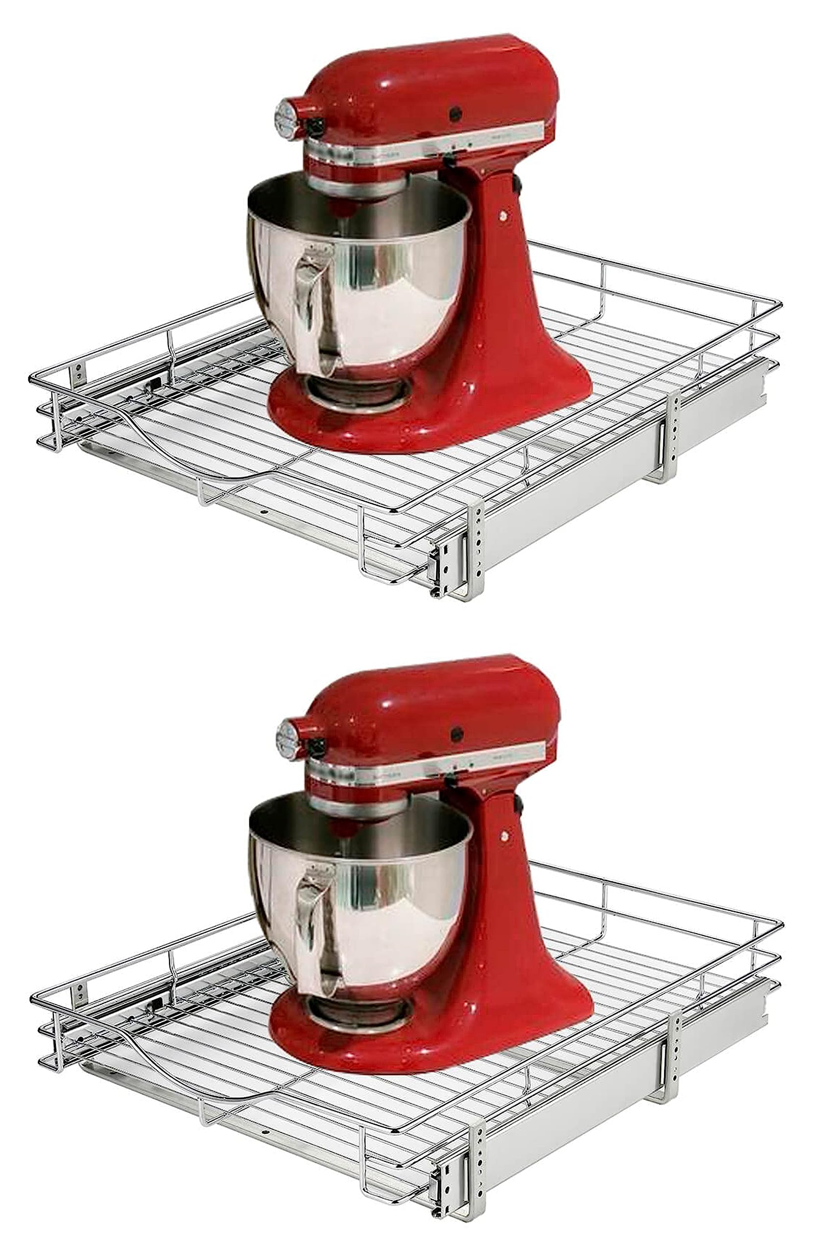 DINDON Pull Out Cabinet Organizer, (14" W x 21" D) Heavy-Duty Metal ...