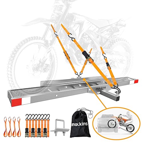 Mockins Anti-Tilt 73" Motorcycle Hitch Carrier with Ramp | Weatherproof ...