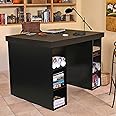 Amazon.com: Project Center Desk with 2-3 Bin Cabinets-Black : Arts ...