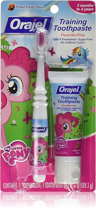 Orajel My Little Pony Training Toothpaste with Toothbrush Fluoride Free ...