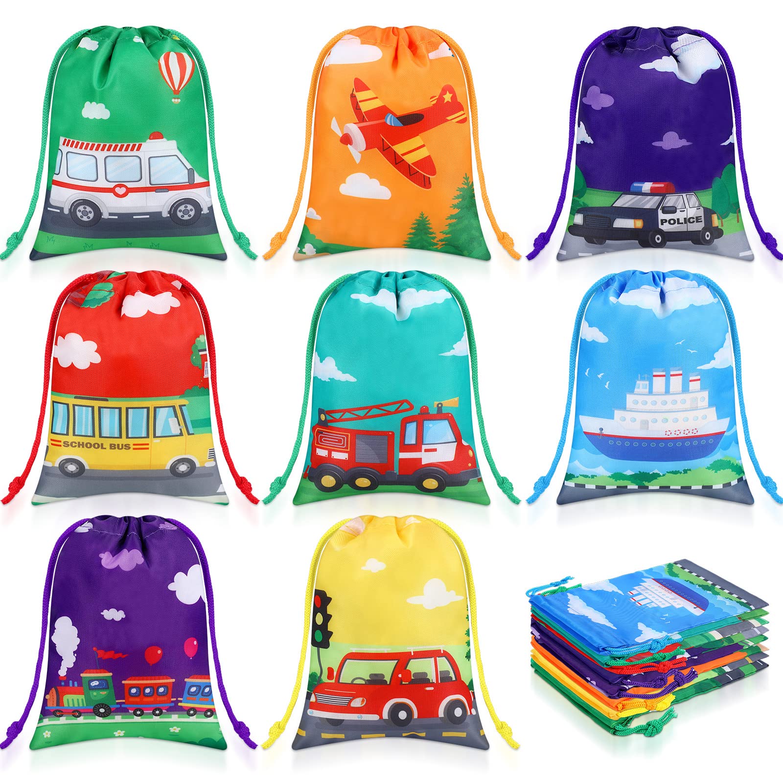 24 Pieces Transportation Party Favor Bags Transportation Goodie Candy ...