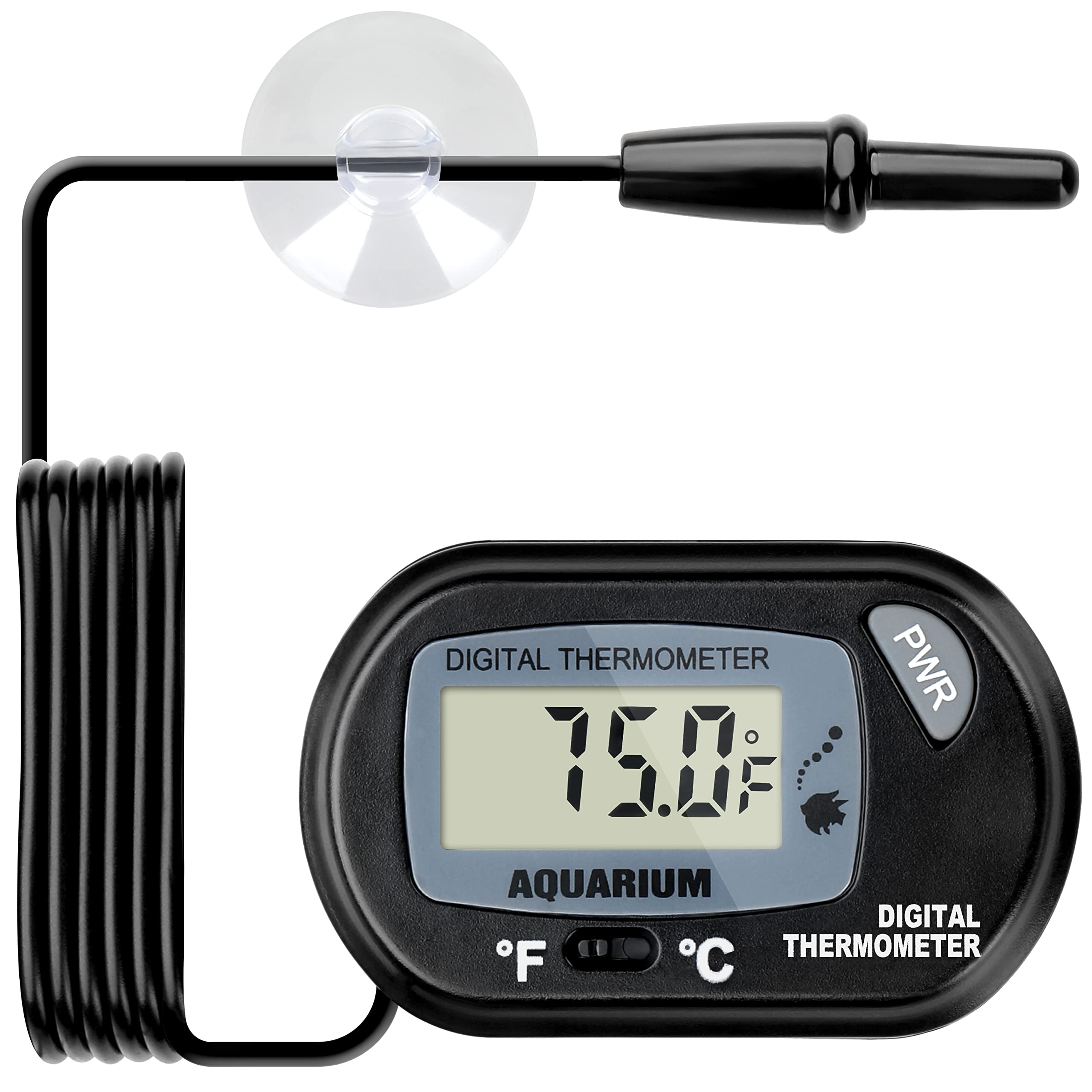 Simple Deluxe LCD Digital Aquarium Thermometer, Reptile Fish Tank Water ...