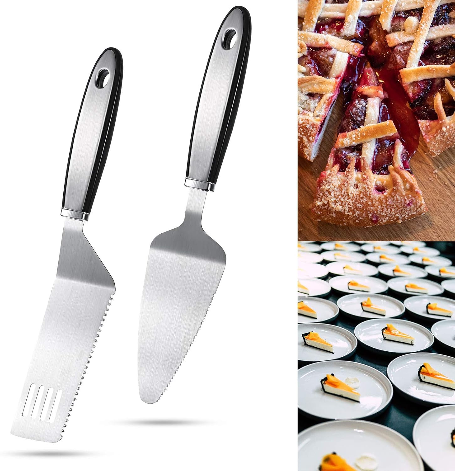 Amazon.com: 2 Pieces Stainless Steel Pie Server Set Cake Cutter ...