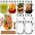 Amazon.com: Jaisie.W 16 oz Mason Jars with Handle 9Pack, Mason Jar Mugs with screw top lids with ...