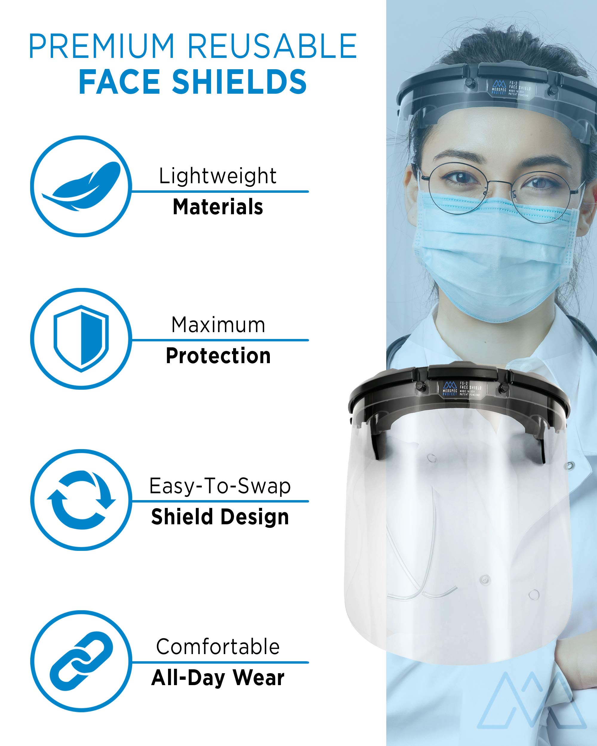 Mua Medspec Protect Face Shield (Model FS-2.0) | Reusable Shields for ...